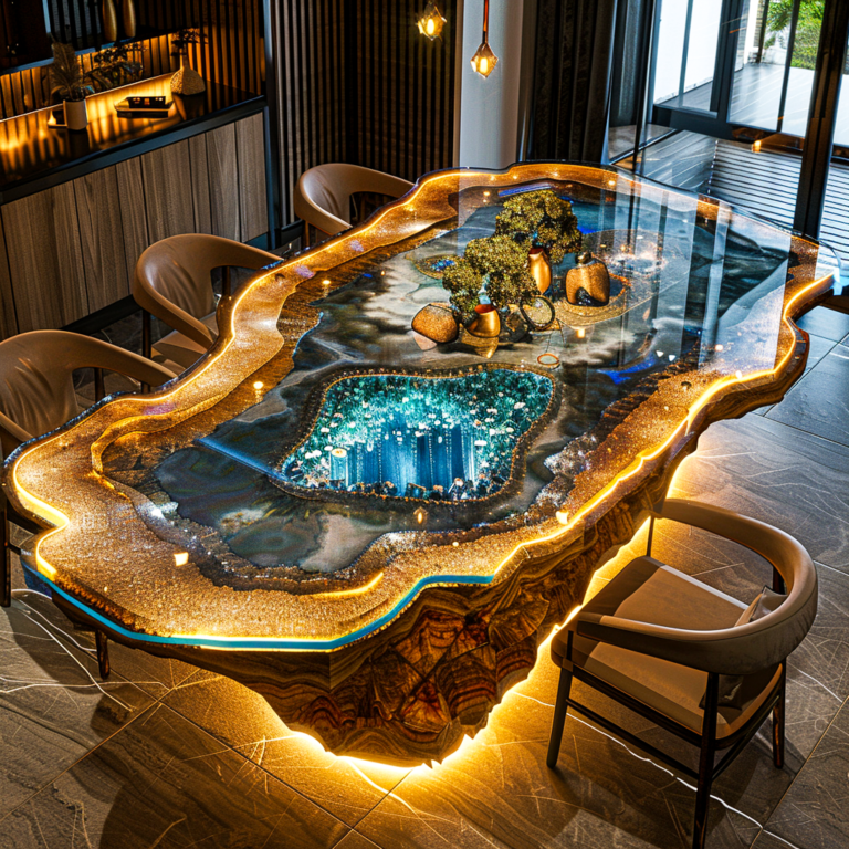 Epicurean Gem: Elevate Your Dining Experience with Giant Geode Epoxy ...