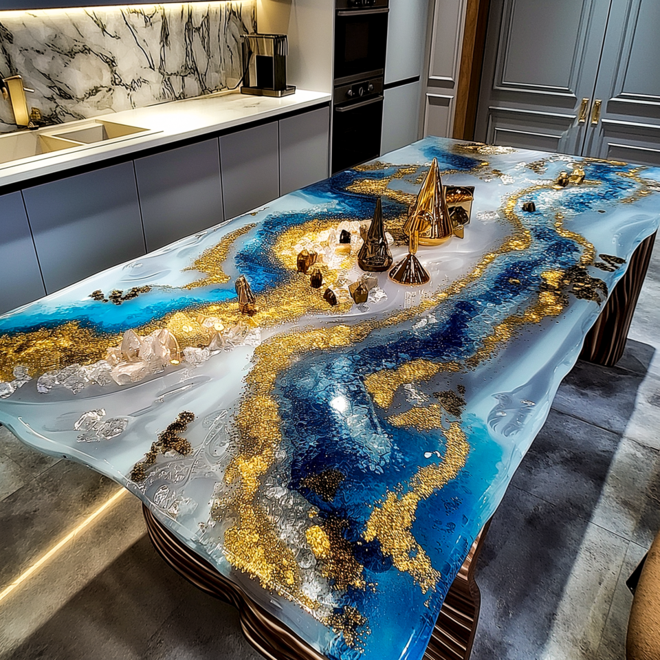 Crystal Epoxy Kitchen Islands: Transforming Culinary Spaces with ...
