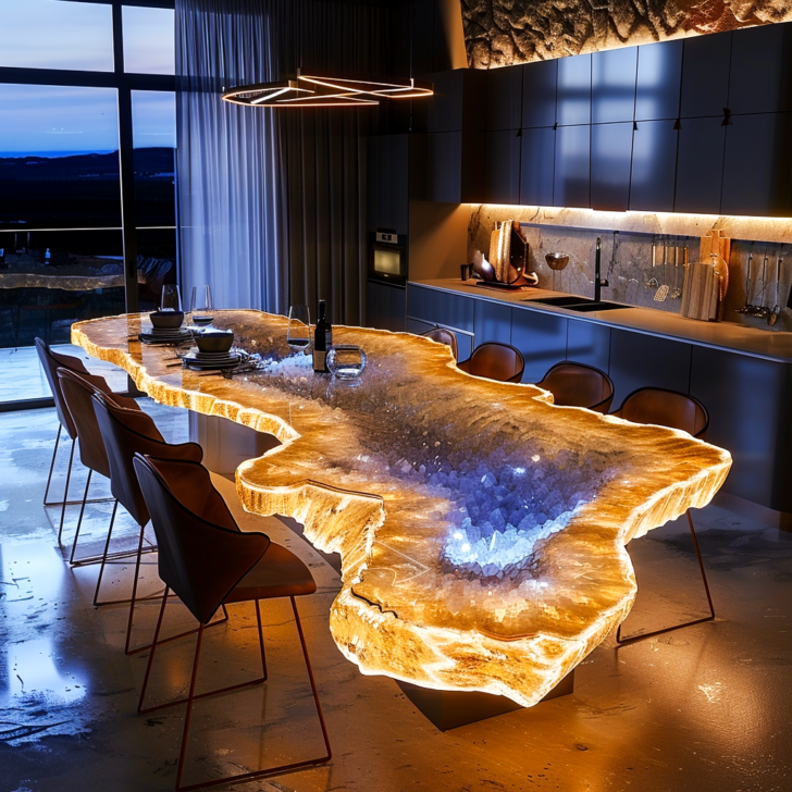Epicurean Gem: Elevate Your Dining Experience with Giant Geode Epoxy ...