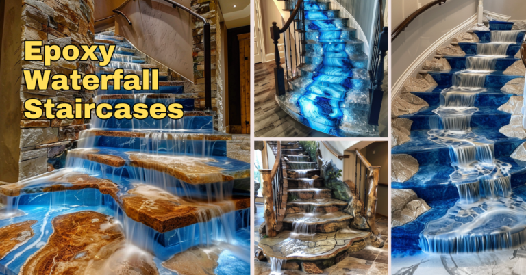 Fluid Grandeur: Unveiling Striking Epoxy Waterfall Staircases