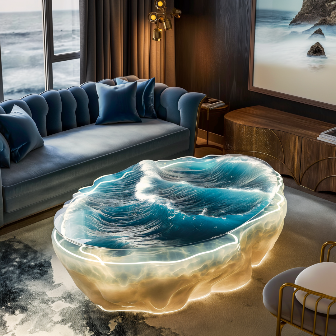 Captivating Currents: Unveiling the Allure of Epoxy Ocean Center Tables ...