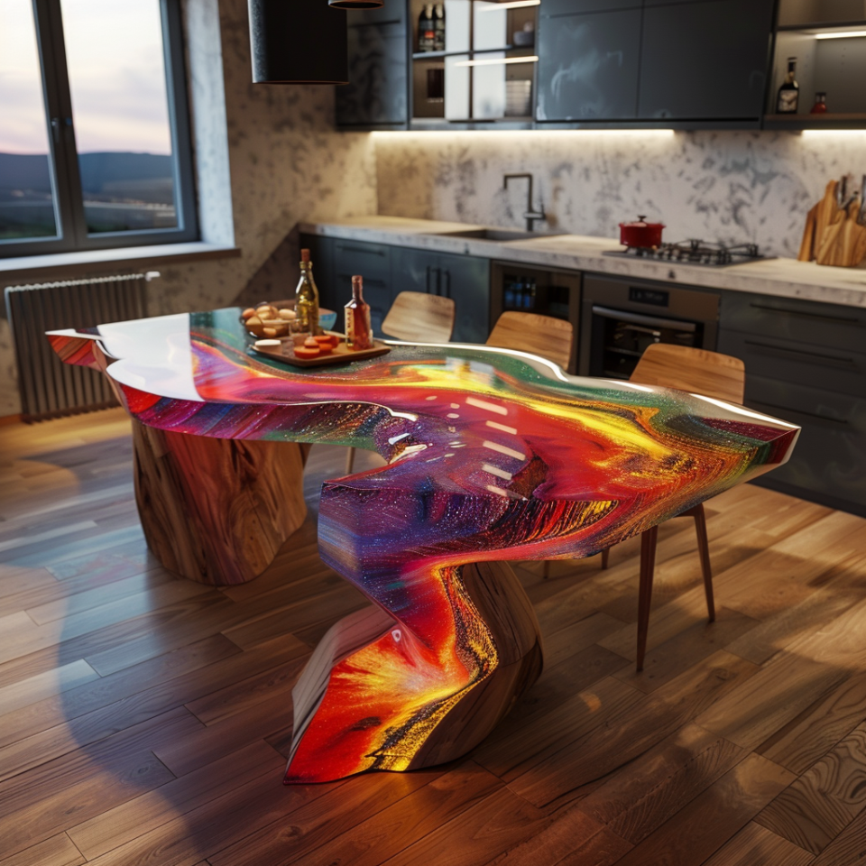 Aurora Eats: Mesmerizing Kitchen Tables Inspired by the Northern Lights