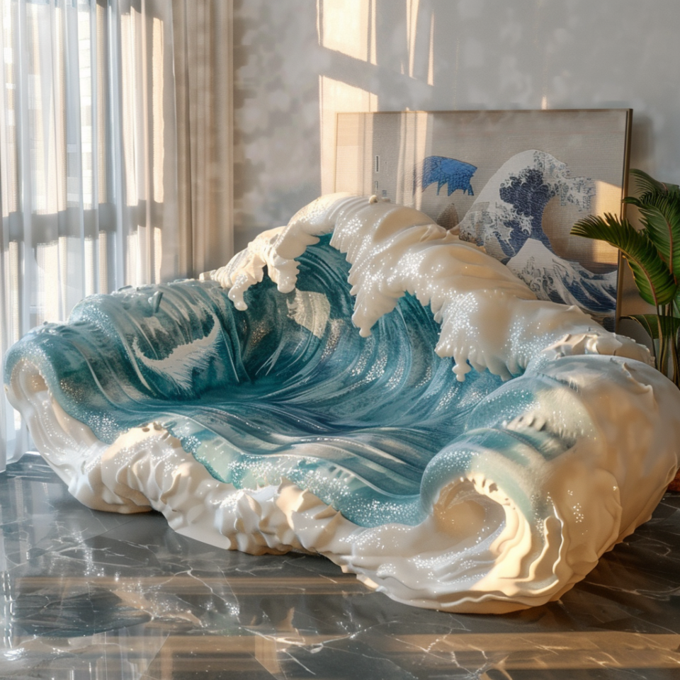 Dive into Coastal Comfort with Beach Wave Couch Designs