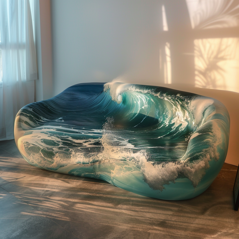 Dive into Coastal Comfort with Beach Wave Couch Designs