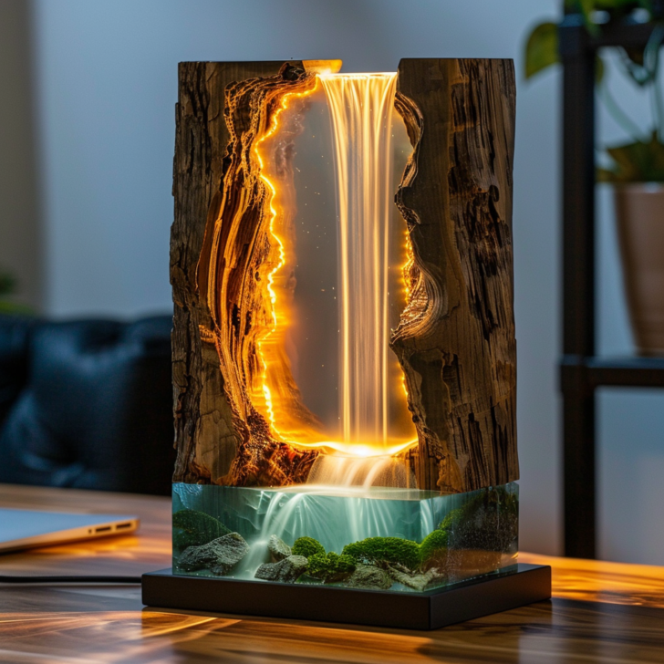 Illuminating Elegance: Mesmerizing Epoxy Waterfall Lamps