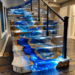 Fluid Grandeur: Unveiling Striking Epoxy Waterfall Staircases