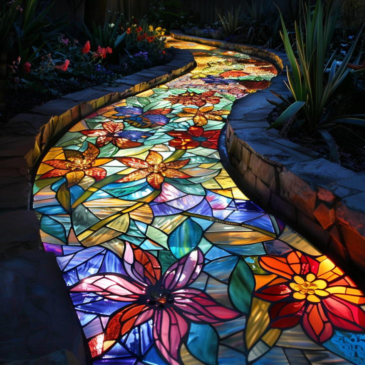 Enchanting Pathways: Stunning Stained Glass Walkways