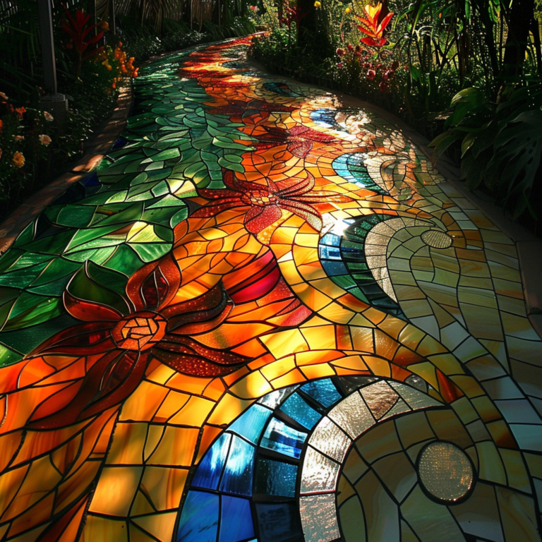 Enchanting Pathways: Stunning Stained Glass Walkways