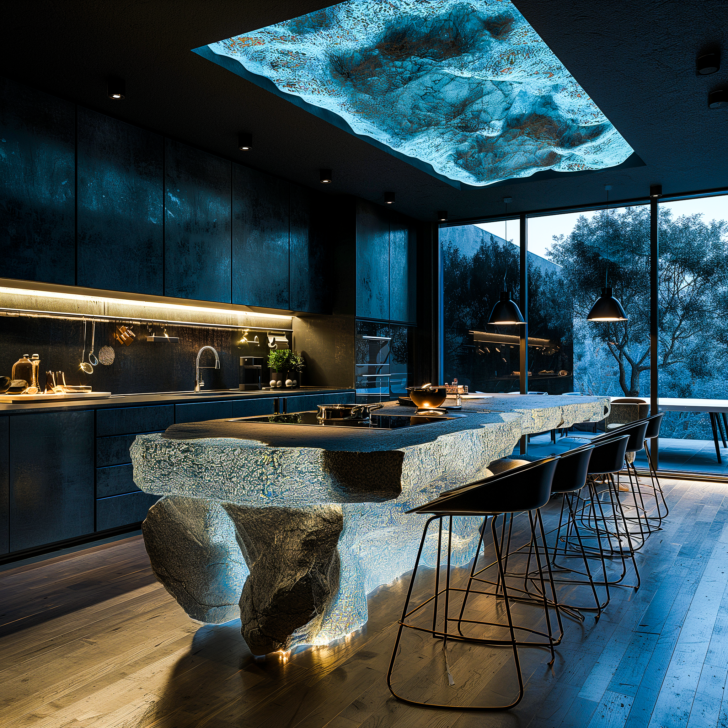 Rocks & Respite: Crafting Serene Spaces with River Rock Kitchen Islands ...