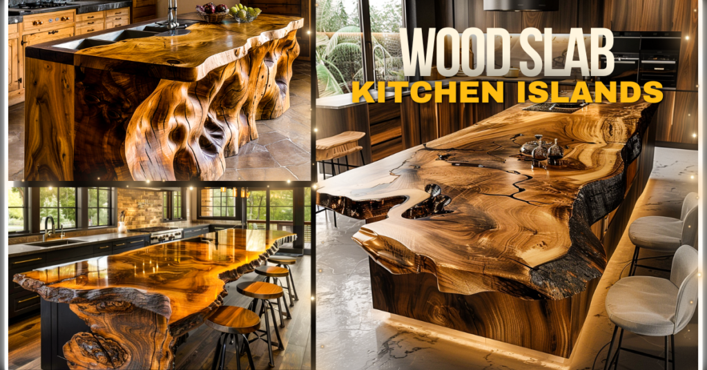 Nature's Canvas: Exploring the Artistry of Wood Slab Kitchen Islands in ...