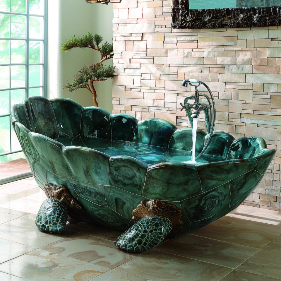 Oceanic Opulence: Exploring Sea Turtle Bathtubs in Bathroom Design