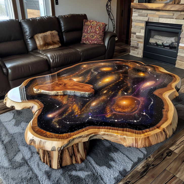 Journey Through the Cosmos: Stunning Epoxy Galaxy Coffee Tables