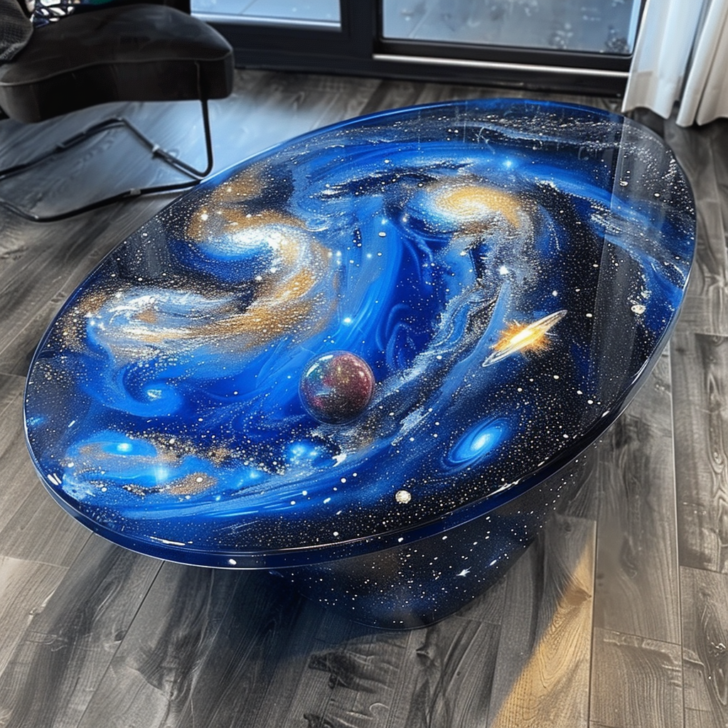 Journey Through the Cosmos: Stunning Epoxy Galaxy Coffee Tables