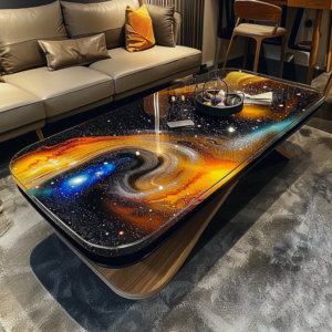 Journey Through the Cosmos: Stunning Epoxy Galaxy Coffee Tables