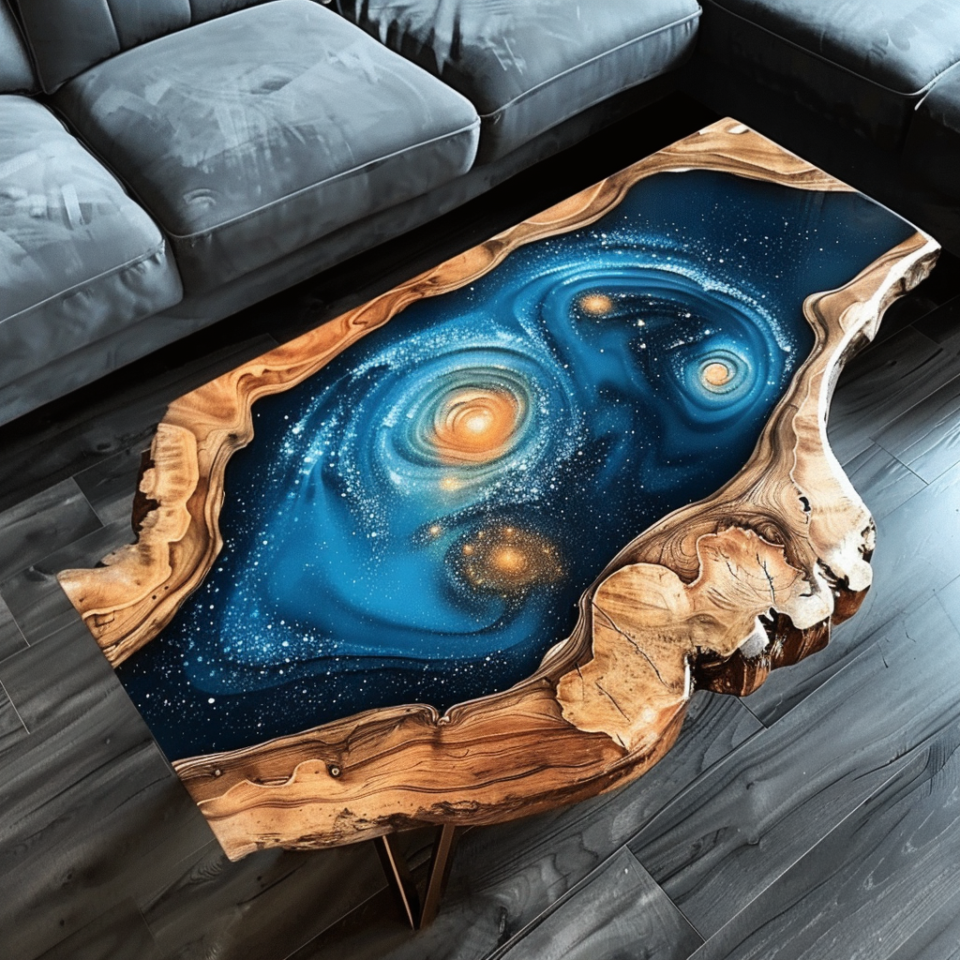 Journey Through the Cosmos: Stunning Epoxy Galaxy Coffee Tables