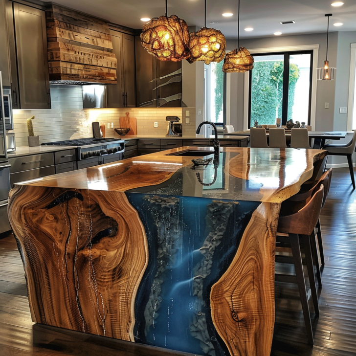 Mesmerizing Marvels: The Beauty of Epoxy Waterfall Kitchen Islands