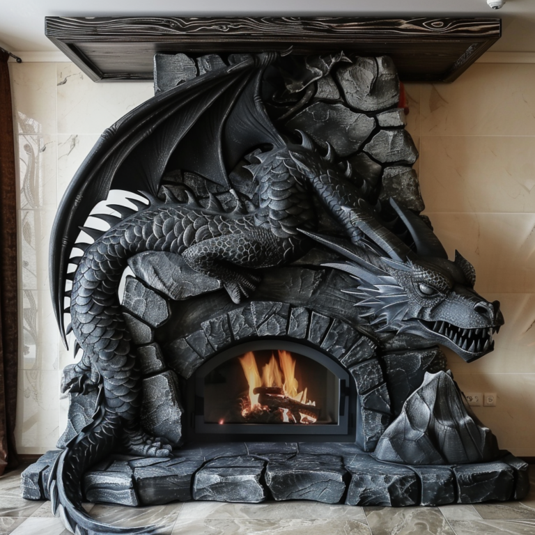 Roaring Elegance: Dragon Fireplaces for Mythical Ambiance