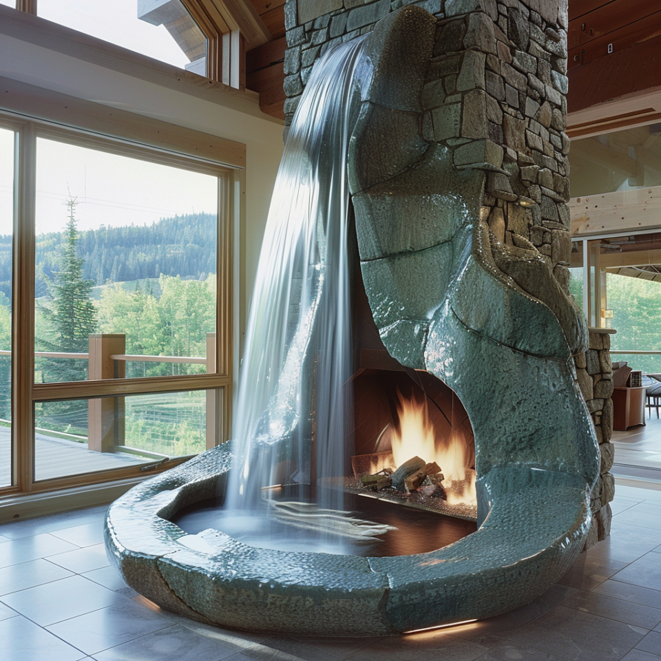 Cascading Comfort: Exploring the Allure of Waterfall Fireplaces