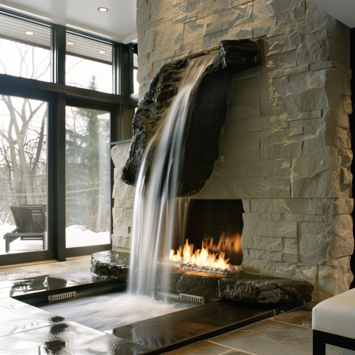 Cascading Comfort: Exploring the Allure of Waterfall Fireplaces
