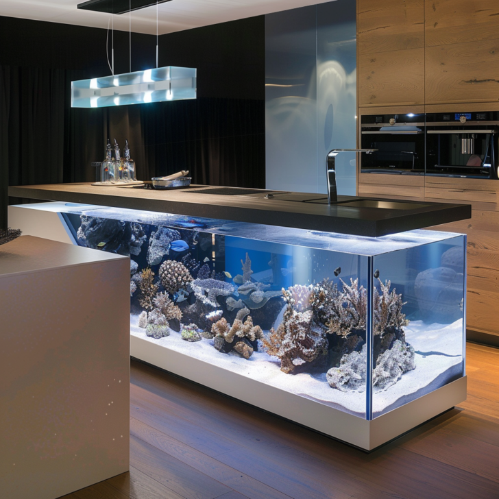 Underwater Elegance: Aquarium Kitchen Islands
