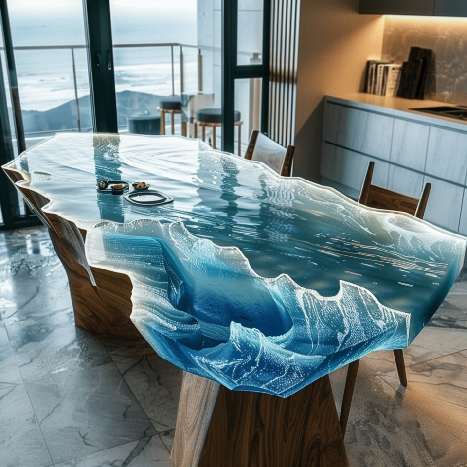 Coastal Cuisine: Kitchen Tables Resembling the Ocean's Beauty