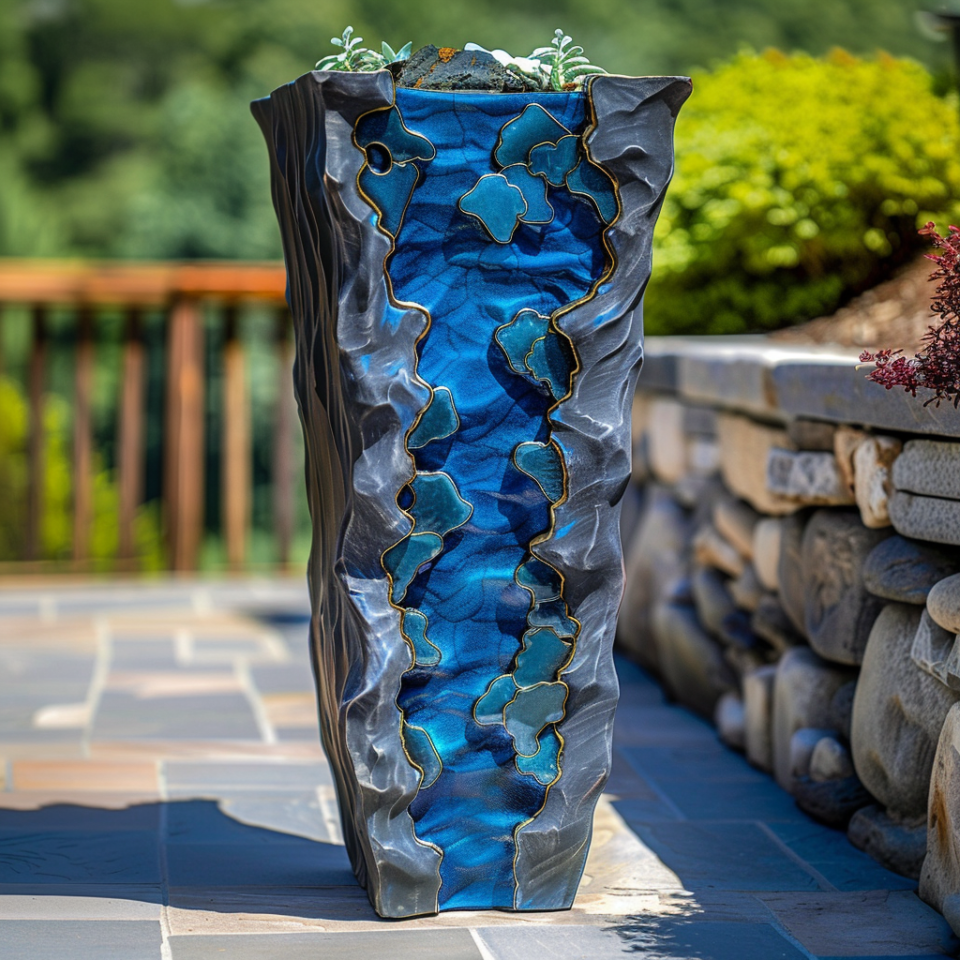 Enchanting Epoxy Waterfall Outdoor Planters: Transform Your Garden Oasis