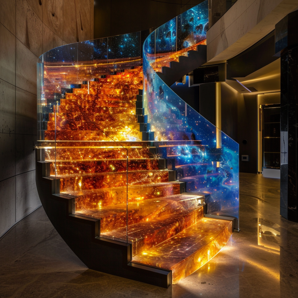 Stairway to the Stars: Exploring Galaxy-Inspired Staircases
