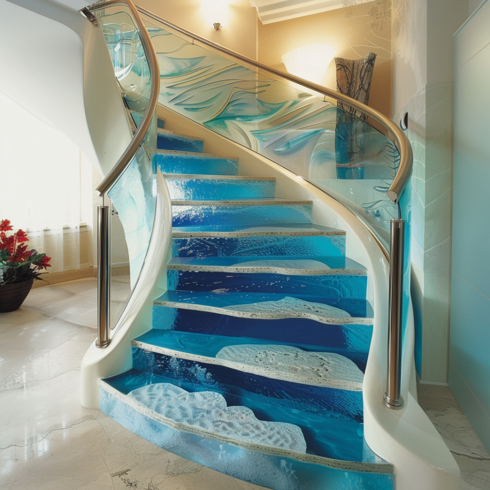 Oceanic Ascension: Stunning Ocean-Themed Staircases for Your Home