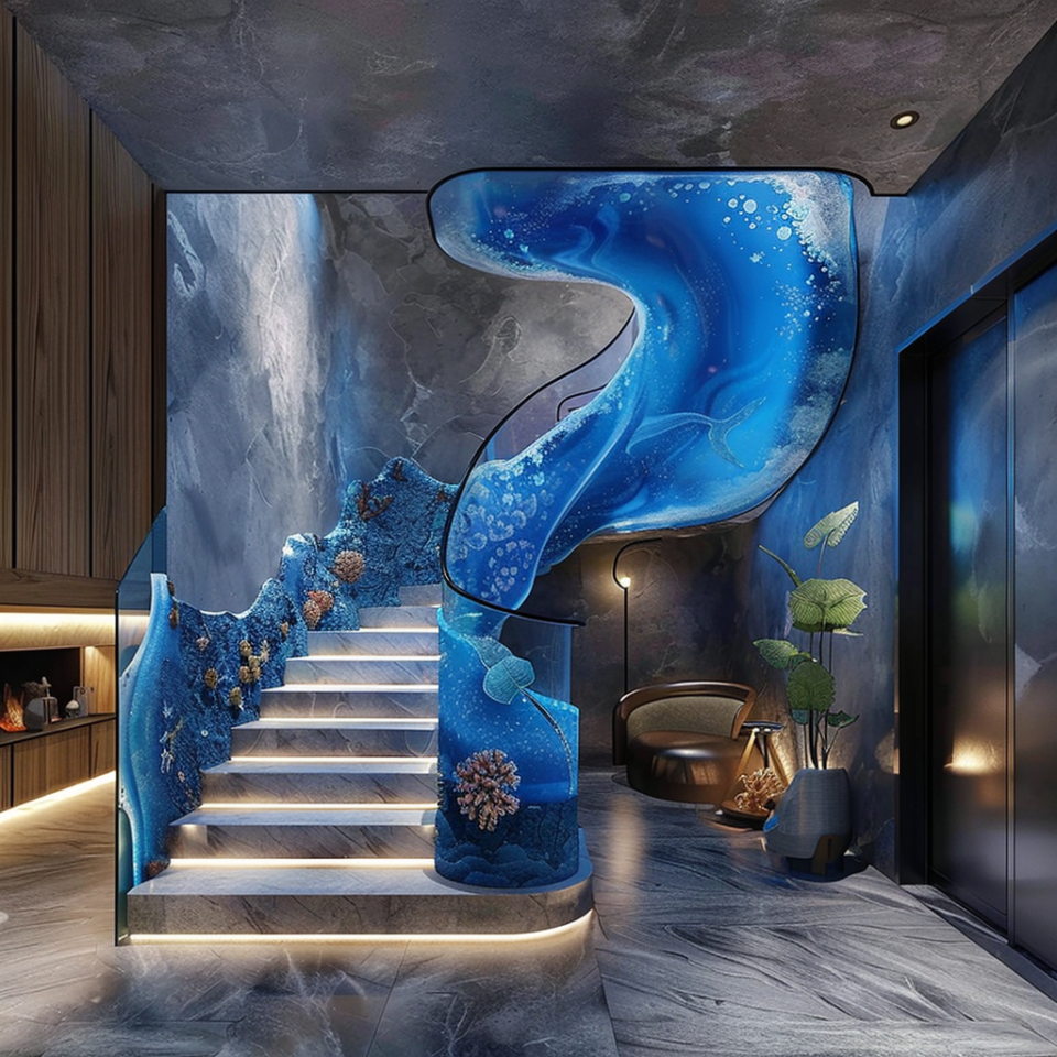 Oceanic Ascension: Stunning Ocean-Themed Staircases for Your Home
