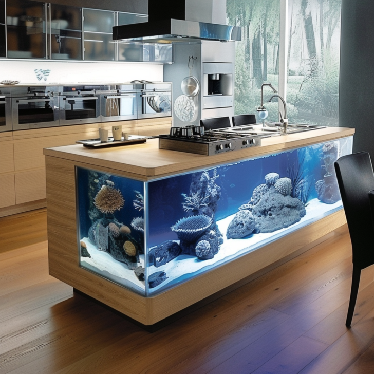 Underwater Elegance: Aquarium Kitchen Islands