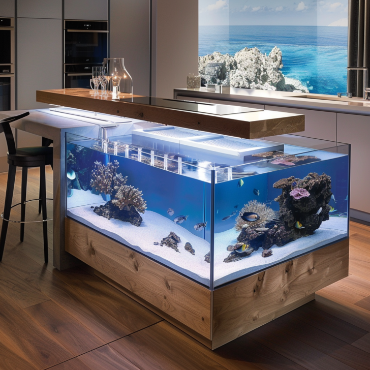 Underwater Elegance: Aquarium Kitchen Islands