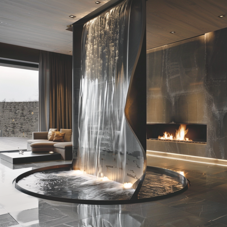 Cascading Comfort: Exploring the Allure of Waterfall Fireplaces