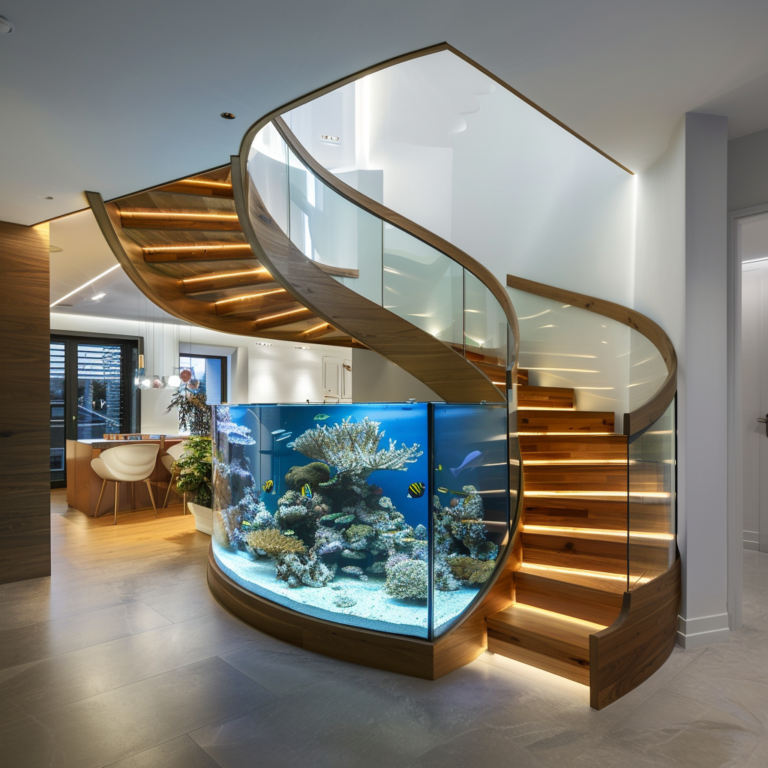 Subaquatic Splendor: Exploring Staircases with Aquariums