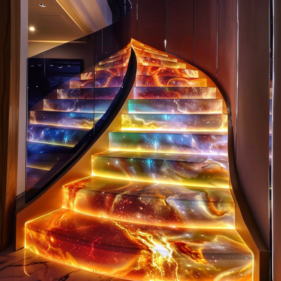 Stairway to the Stars: Exploring Galaxy-Inspired Staircases