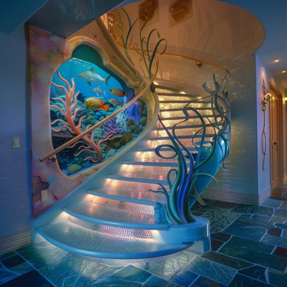 Oceanic Ascension: Stunning Ocean-Themed Staircases for Your Home