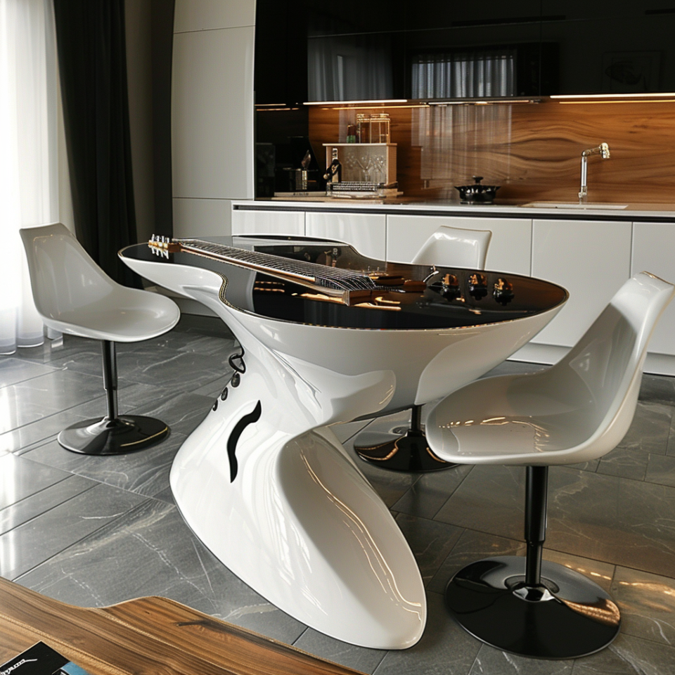 Harmonious Gatherings: Kitchen Tables Inspired by Guitars