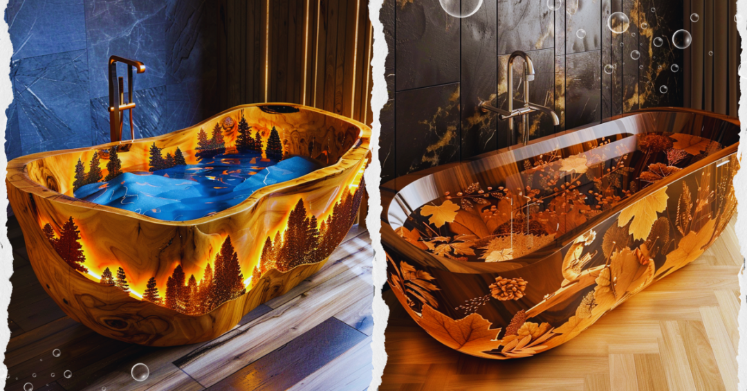 Elevate Your Bathing Experience: Captivating Wood and Epoxy Bathtubs ...
