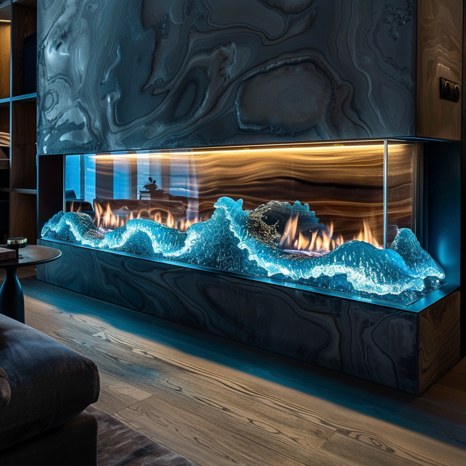 Glowing Waves: Exploring the Magic of Bioluminescent Wave Fireplaces