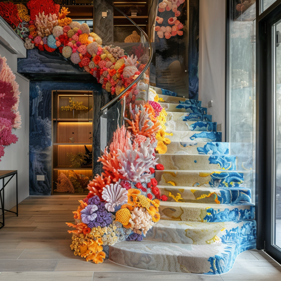 Coral Ascension: Exploring the Beauty of Coral-Inspired Staircases