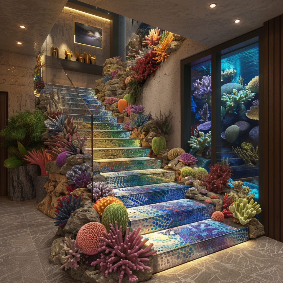Coral Ascension: Exploring the Beauty of Coral-Inspired Staircases