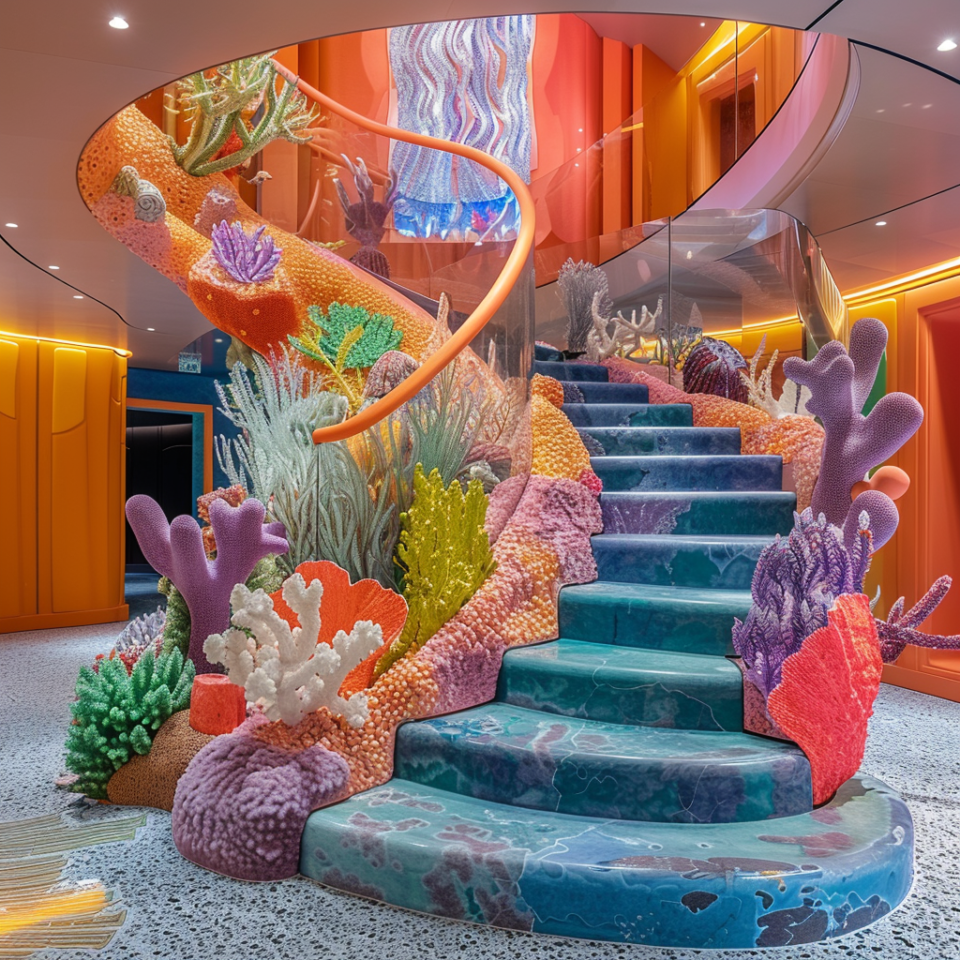 Coral Ascension: Exploring the Beauty of Coral-Inspired Staircases