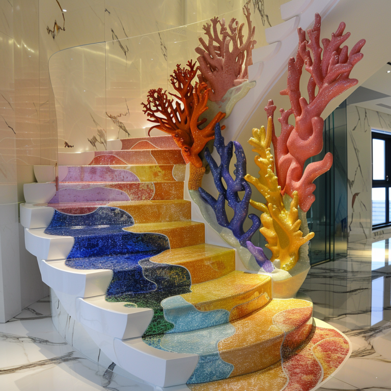 Coral Ascension: Exploring the Beauty of Coral-Inspired Staircases