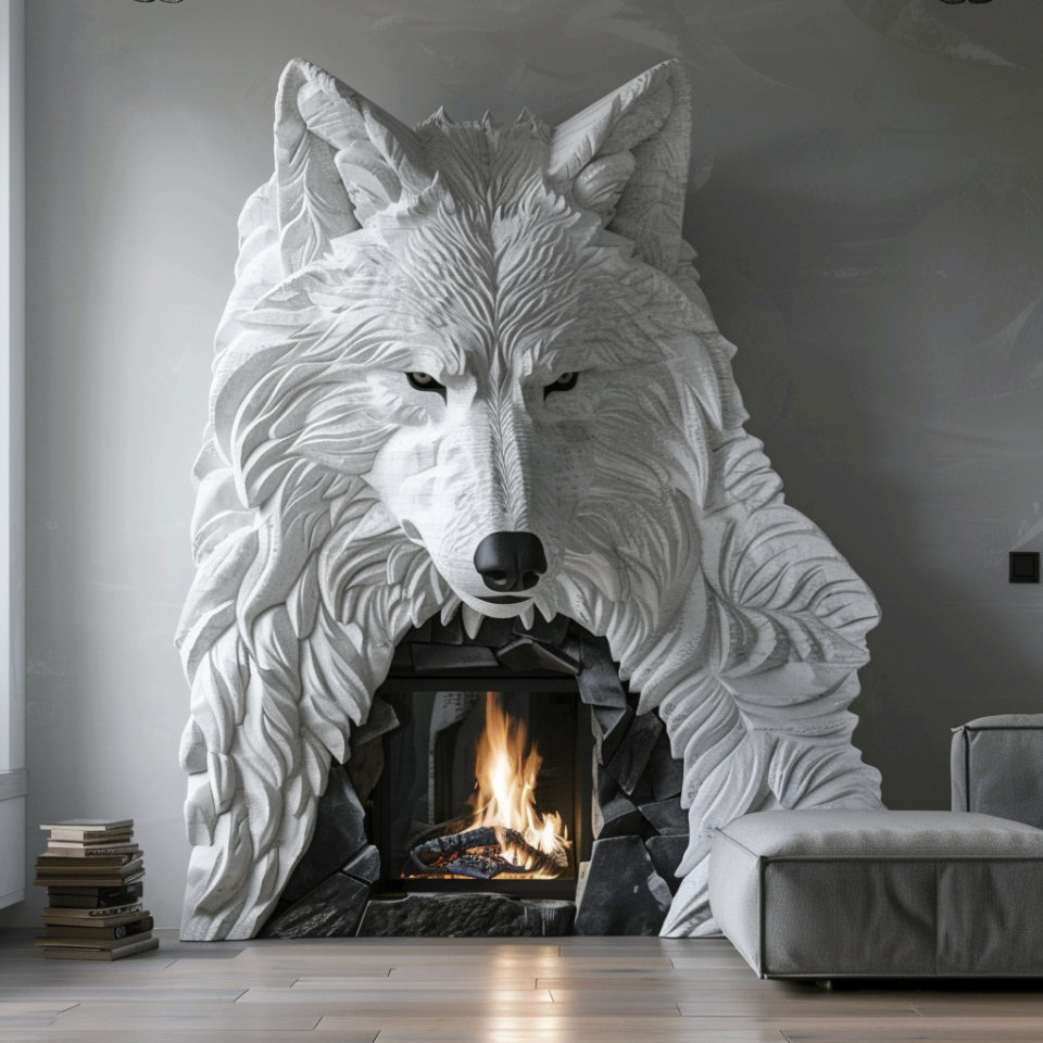 Embracing the Wild: Exploring the World of Wolf-Inspired Fireplaces