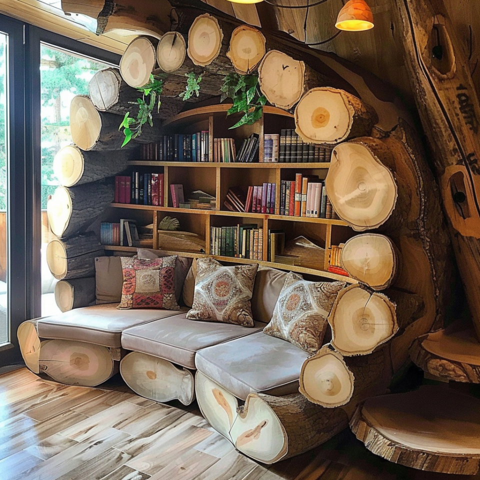 Cozy Retreats: Wood Log Reading Nooks for Ultimate Relaxation