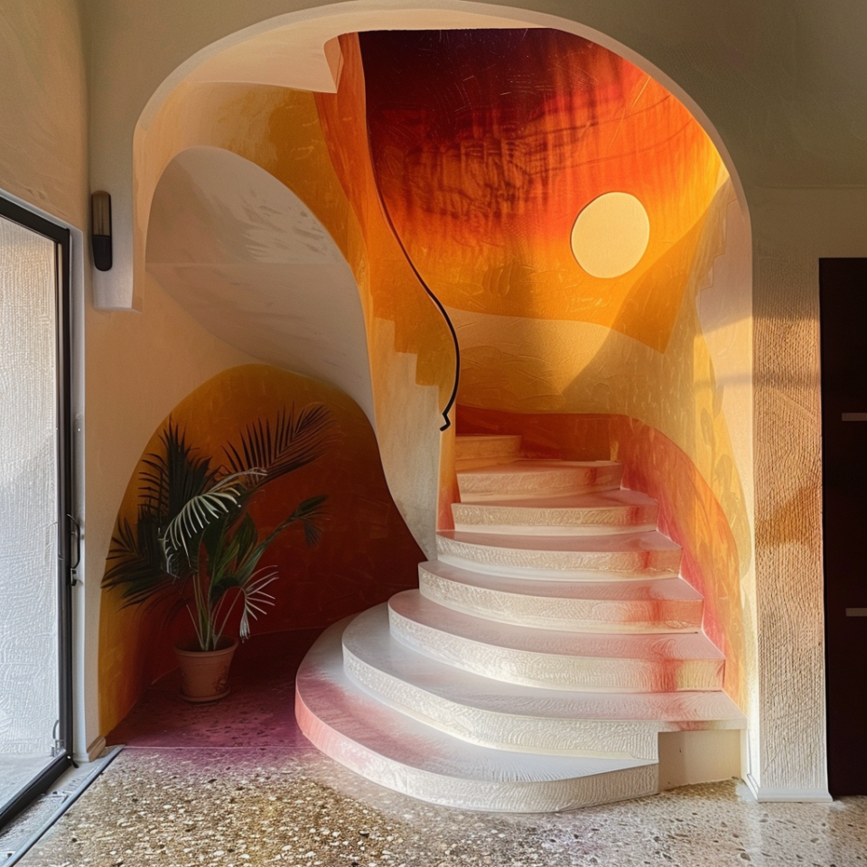 Ascending Beauty: Captivating Sunset-Inspired Staircases Unveiled