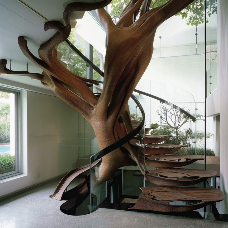 Bridging Home and Nature: Tree-Inspired Staircases for Organic Living