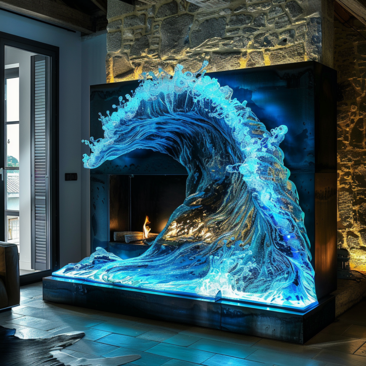Glowing Waves: Exploring the Magic of Bioluminescent Wave Fireplaces