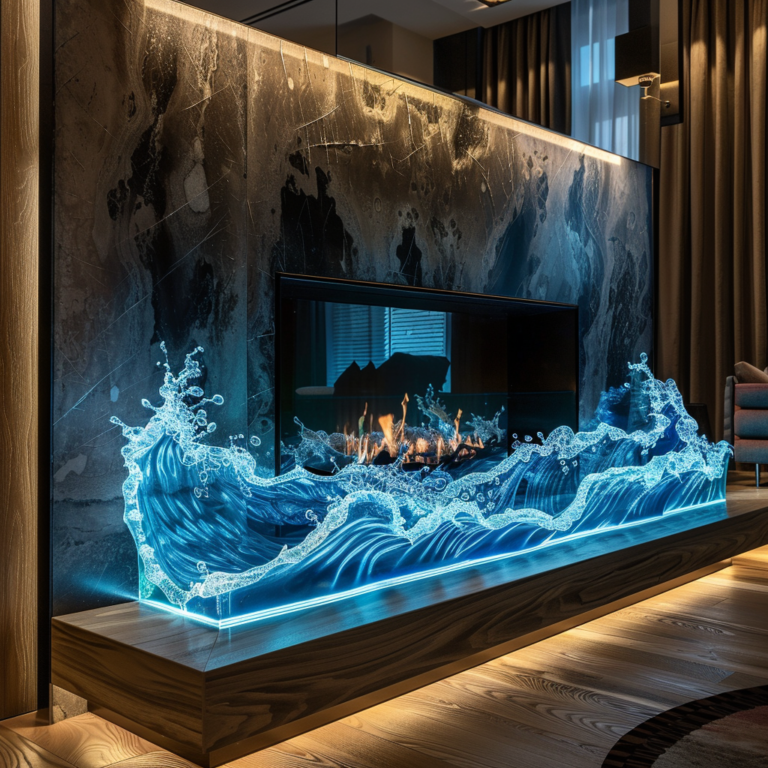 Glowing Waves: Exploring the Magic of Bioluminescent Wave Fireplaces