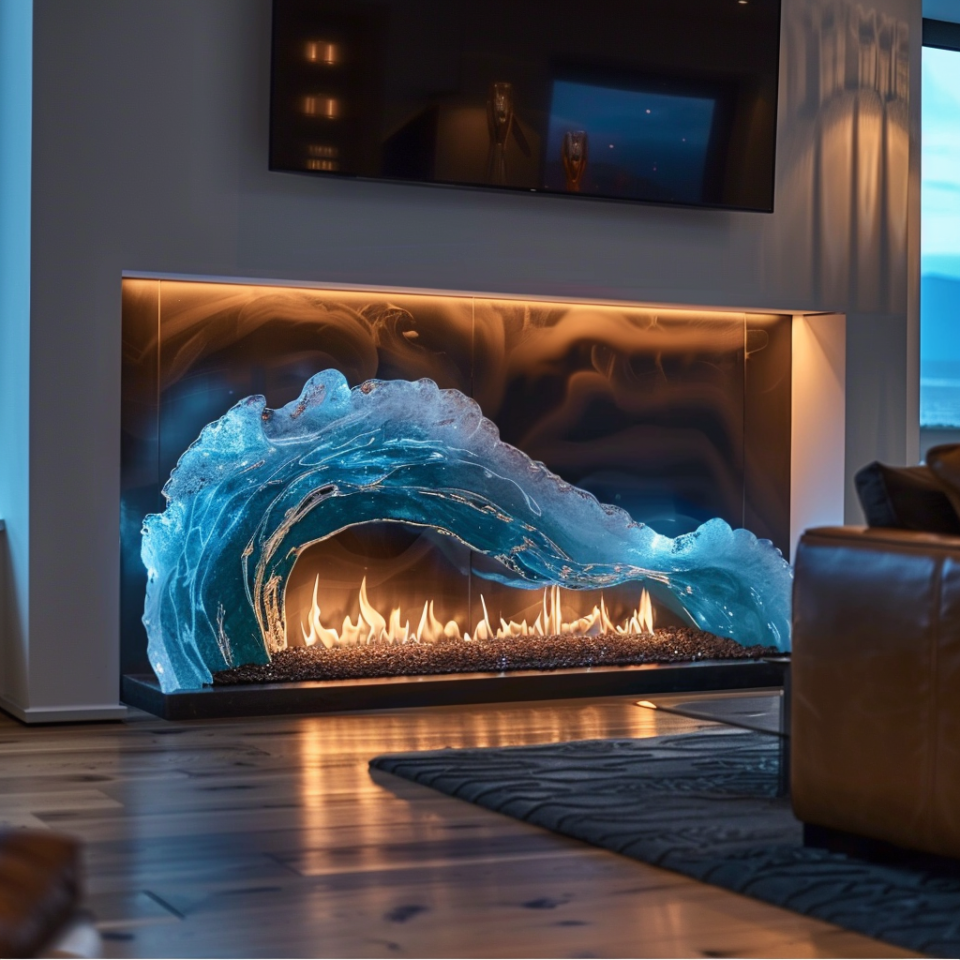 Glowing Waves: Exploring the Magic of Bioluminescent Wave Fireplaces