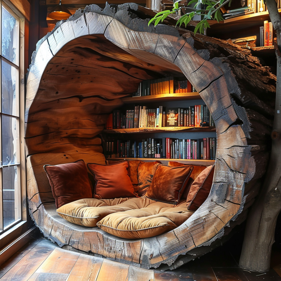 Cozy Retreats: Wood Log Reading Nooks for Ultimate Relaxation